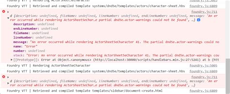 Dnd5e Error Occurred While Rendering Actorsheet5echaracter · Issue