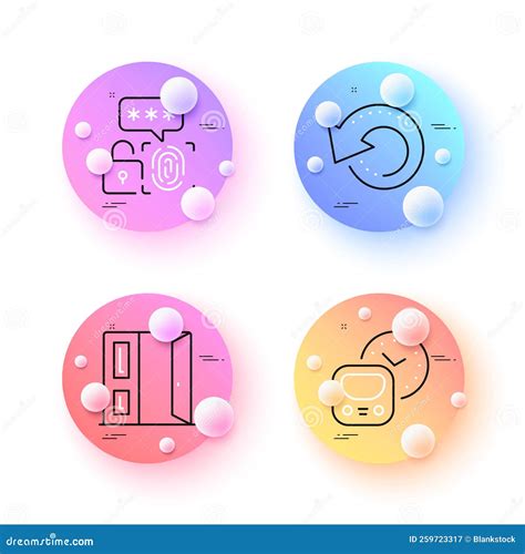 Set Of Biometric Buttons 10 Icons In Linear And Glyph Designs Authorization Identification