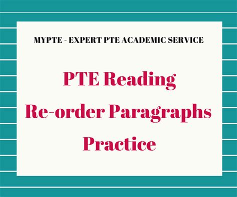 Pte Reading Practice Pte Reading Paragraph Reorder Mypte