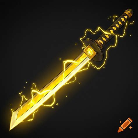 A Fiery Sword On A Blue Background On Craiyon