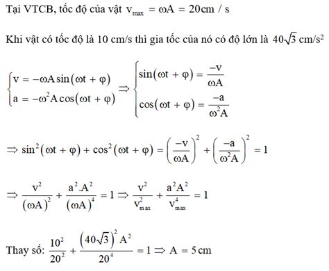 Một Vật Dao động điều Hoà Trên Trục Ox Khi Vật Qua Vị Trí Cân Bằng Thì Tốc độ Của Nó Là 20 Cm S