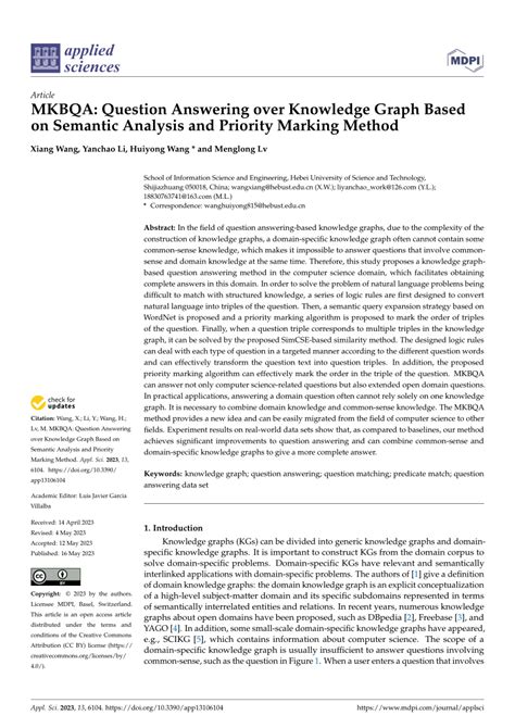Pdf Mkbqa Question Answering Over Knowledge Graph Based On Semantic