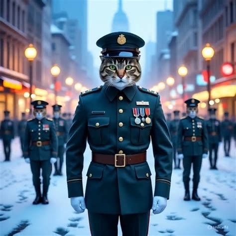 An Army Of Uniformed Cat Soldiers Stands Cat Catvideos Military