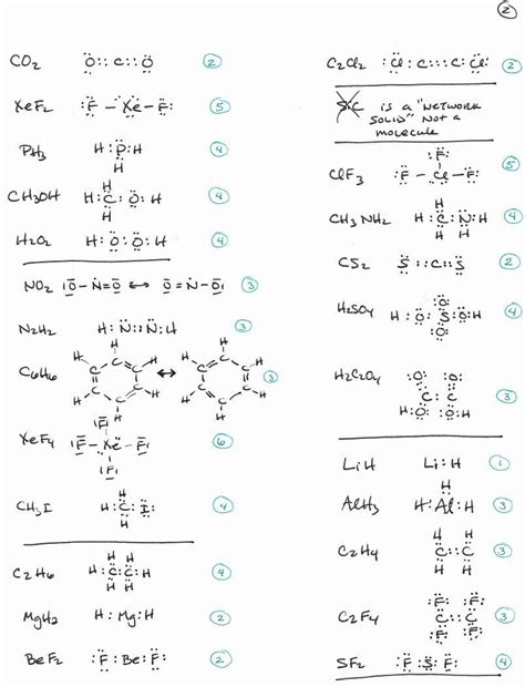 Lewis Structure Worksheets 1 Answers