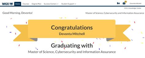 Graduated Western Governors University With Mscsia Devonta Mitchell Mscsia Posted On The