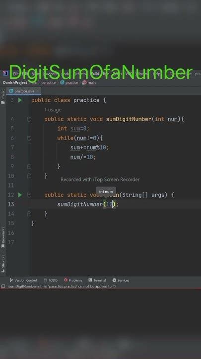 Digit Sum Of A Numberjava Programmingproblemjavaprogramming Youtube