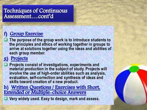 Continuous Assessment