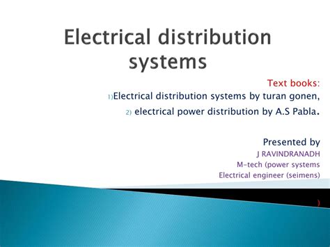 ppt electrical distribution systems powerpoint presentation free