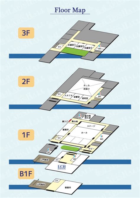 会場フロア案内図 神戸ラピスホール神戸大倉山にある多目的イベントホール