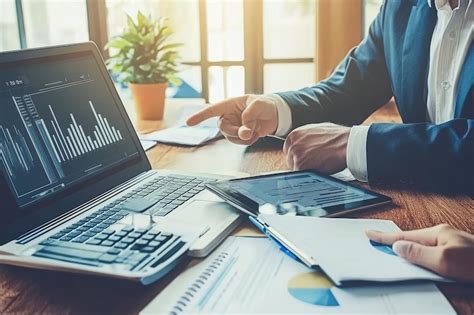 Business Meeting Data Analysis And Graphs Premium Ai Generated Image