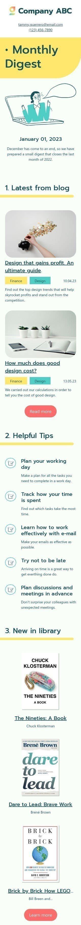 Monthly Digest Email Template By Fullname — Stripoemail