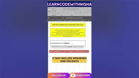 Unlock The Power Of Excel With The Networkdaysintl Function📊