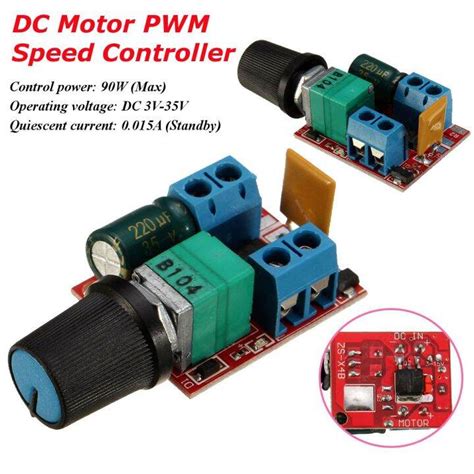 Mini Pwm Motor Fan Speed Controller Dc 3v~35v Potentiometer Arduino 5a