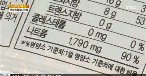 이브닝 이슈 내년부터 영양성분에 탄수화물 아닌 나트륨 함량부터 표시