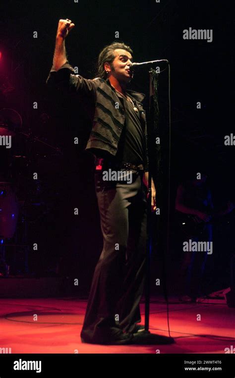 Milan Italy 24 02 2003 Piero Pelù Italian Singer During The Live Concert At The Alcatraz Stock