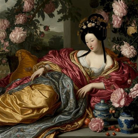 Rubenesque Asian Woman Rubenesque Noblewoman In Ming Dynas