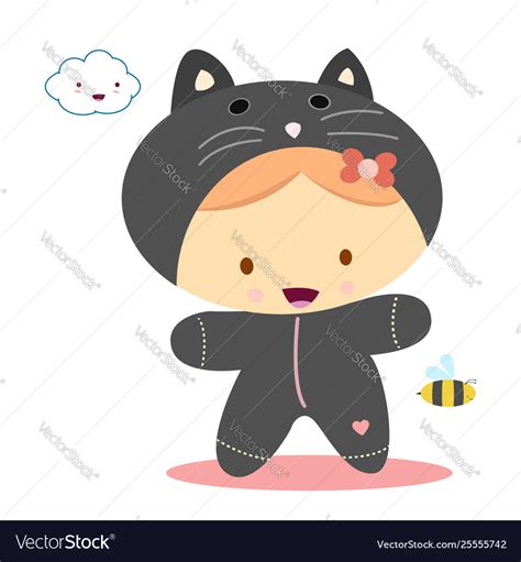 Bacat Kawaii Royalty Free Vector Image Vectorstock