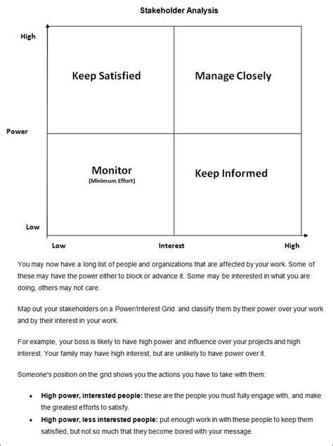 Stakeholder Analysis Templates 11 Free Word Excel And Pdf Formats
