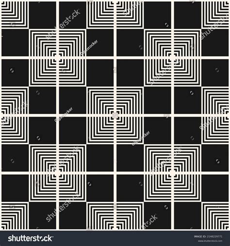Monochrome Square Grid Pattern Vector Geometric Stock Vector Royalty Free