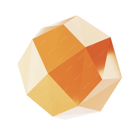 premium psd 3d element abstract polygon ball golden geometric shape