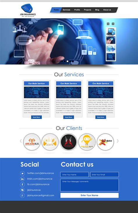 Website Psd Templete On Behance