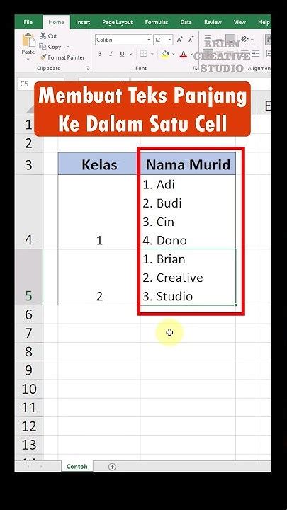 Cara Membuat Teks Panjang Ke Dalam Satu Cell Microsoft Excel