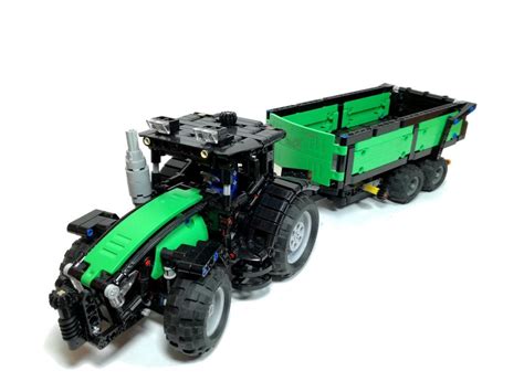 Lego Moc Farm Tractor With Dump Trailer By Damianple Technic Garage Rebrickable Build With Lego