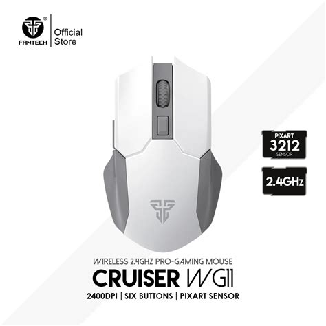 Fantech Cruiser Wg11 Wireless Silent Click Mouse 2400dpi 2 4g Gaming