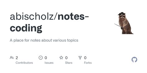 Github Abischolz Notes Coding A Place For Notes About Various Topics