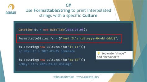 🌊 C Interpolated String As Formattablestring 🌊 Davide Bellone