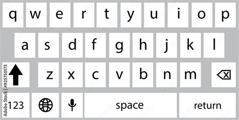 Smartphone Keyboard In Light Mode Keypad Alphabet Buttons In Trendy Modern Flat Style Mobile
