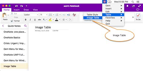 Mac Select Images From Local Disk And Using Table To List Them In Onenote Office Onenote
