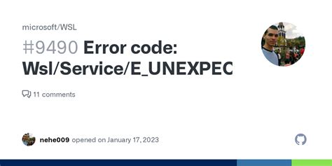 Error Code Wslserviceeunexpected · Issue 9490 · Microsoftwsl · Github