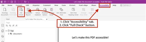 Pdf Accessibility Part 3 Remediation In Foxit Pdf Editor Pro Caes Office Of Information