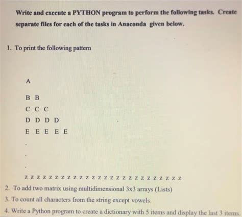 Solved Write And Execute A Python Program To Perform The