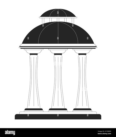 Antique Gazebo With Dome Roof Black And White 2d Line Cartoon Object Stock Vector Image And Art