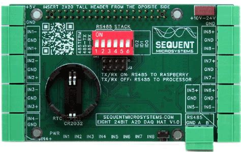 Eight 24 Bit Analog Inputs Daq 8 Layer Stackable Hat For Raspberrypi
