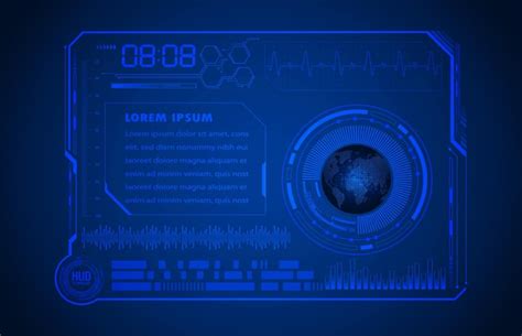 Premium Vector World Binary Circuit Board Future Technology Blue Hud Cyber Security Concept