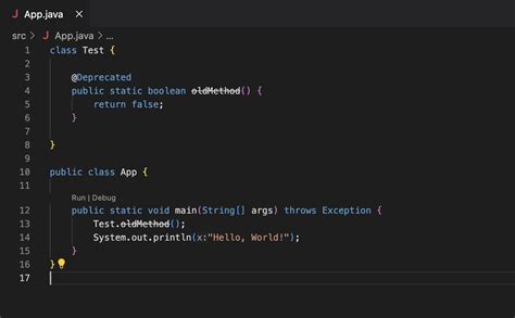 Deprecated Java Methods Not Showing As Strikethrough In Visual Studio Code Stack Overflow