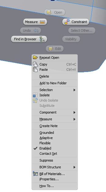 assembly visibility edit open greyed out autodesk community