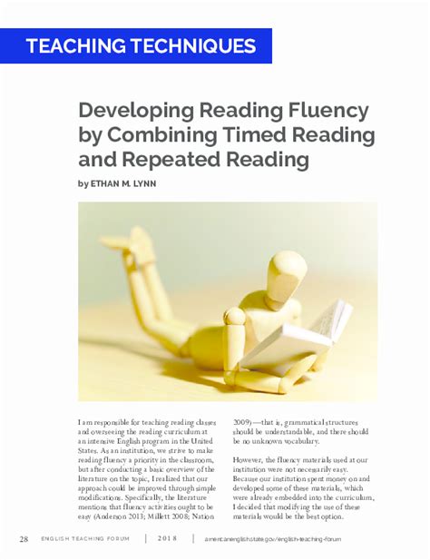 Pdf Developing Reading Fluency By Combining Timed Reading And Repeated Reading