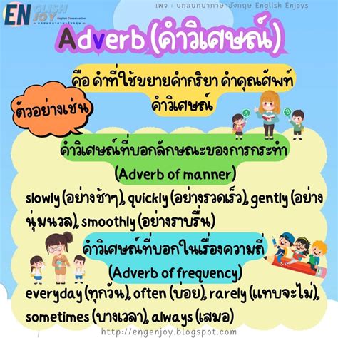 💥ประเภทของคำ บทสนทนาภาษาอังกฤษ English Enjoys