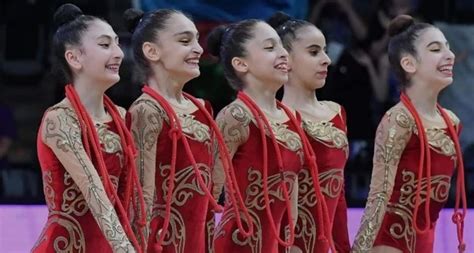 Команда Азербайджана по художественной гимнастике завоевала бронзовую медаль на Ii Играх СНГ