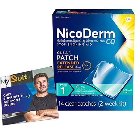 Nicoderm Step 1 21mg Miếng Dán Cai Thuốc Hộp 14 Miếng Chính Hãng Mỹ
