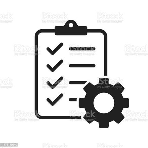 기어 절연 아이콘이 있는 클립보드 기술 지원 검사 목록 아이콘입니다 관리 플랫 아이콘 개념입니다 소프트웨어 개발 아이콘에 대한