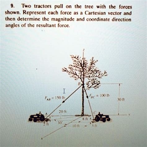9two Tractors Pull On The Tree With The Forces Shown Represent Each