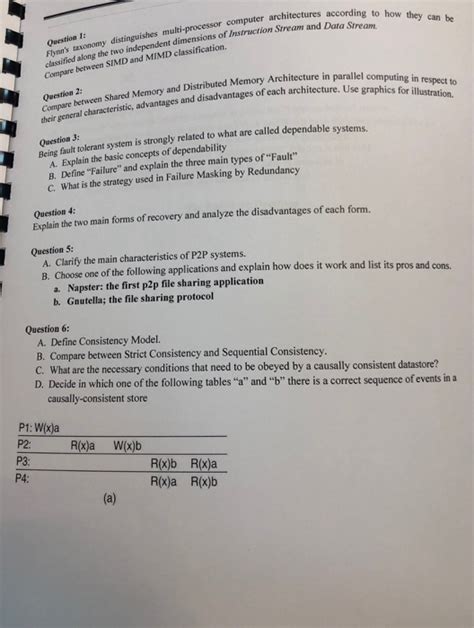 Solved Flynns Taxonomy Distinguishes Multi Processor