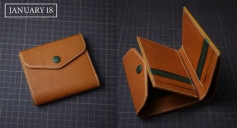 Выкройка кожаный кошелёк трифолд на кнопке