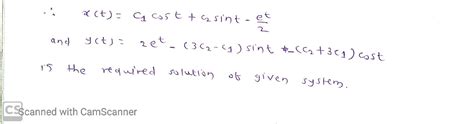 Solved Find The Solution Functions X T And Y T Of The Linear Course Hero