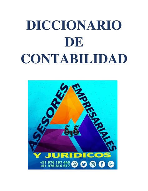 Diccionario Contable Diccionario De Contabilidad E M P R E S A I N F